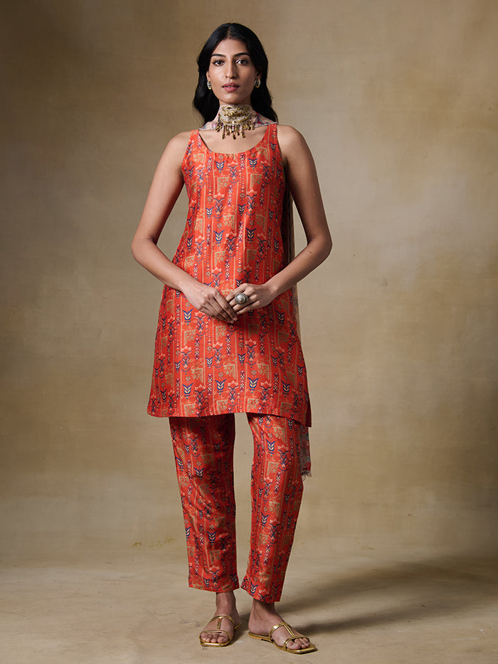 Buy Orange Co-ord Set with Jacket | Shop Saundh